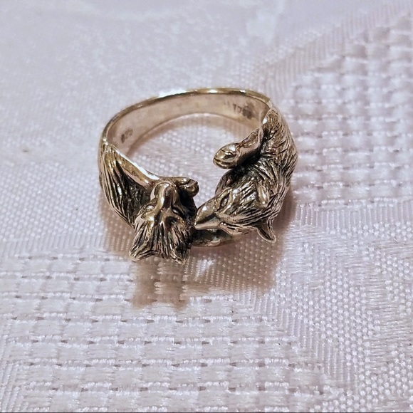 Peter Stone | Jewelry | Sterling Silver Wolf Kiss Ring | Poshmark